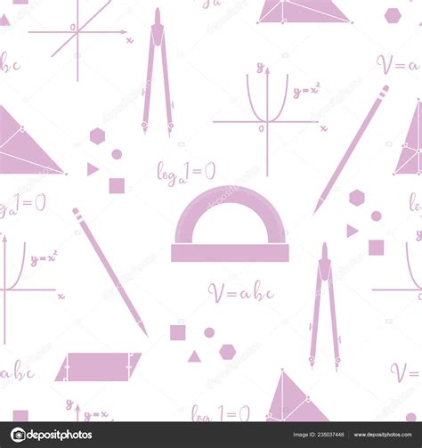 Mathematical Scientific Vector Seamless Pattern Geometry Plots Tools