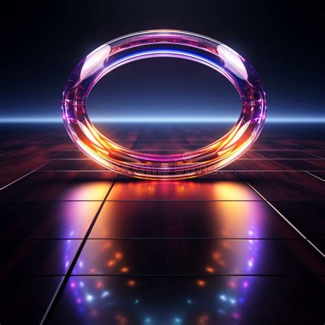 Glowing Ring On Moving Background Stripes Motion Bright Ring Of Light