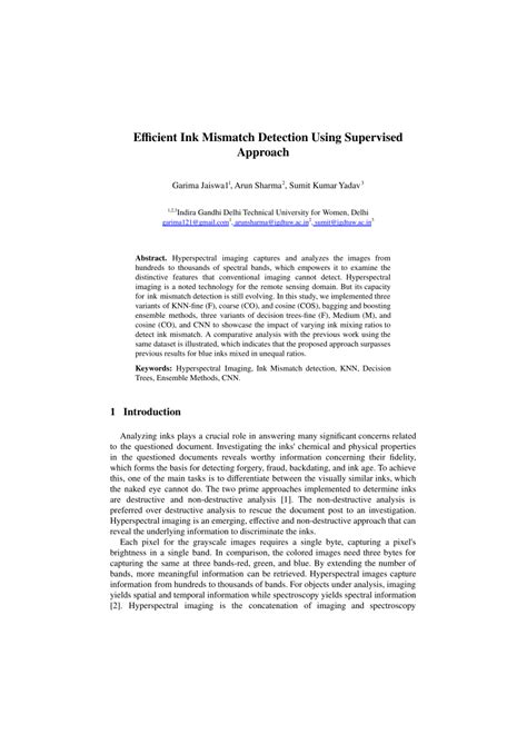 Pdf Efficient Ink Mismatch Detection Using Supervised Approach