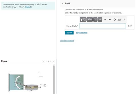 Solved The Slider Block Moves With A Velocity Of VB Ft S Chegg