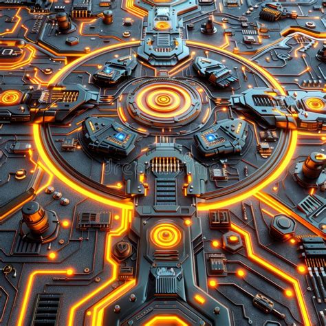 Close Up Of Hyper Realistic Computer Chip With Intricate Circuits