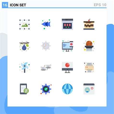 Stock Vector Icon Pack Of 16 Line Signs And Symbols For Food Food Page Cake Bakery Editable Pack