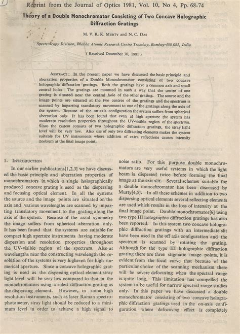 Pdf Theory Of A Double Monochromator Consisting Of Two Concave