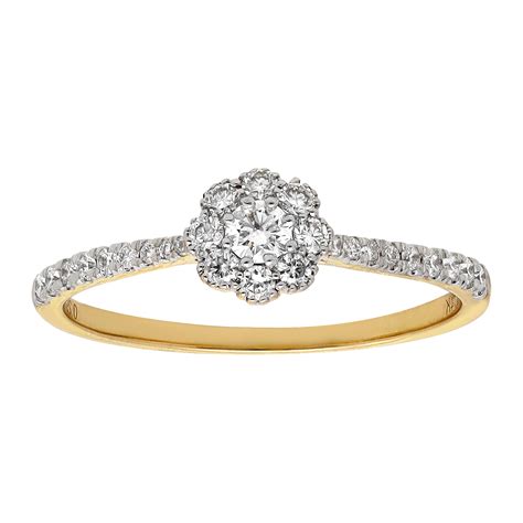Anillo De Compromiso En Oro Amarillo 14k Con Diamante Joyería Lunas