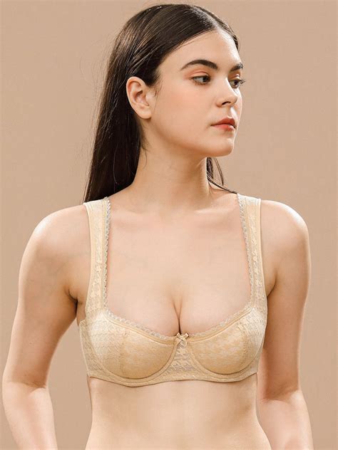 Plunge Push Up Bra Balconette Half Cup Bra Wingslove