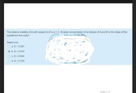 Solved The Relative Volatility Of A With Respect To B Is A