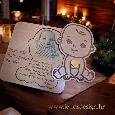 Personalizirana Drvena čestitka Za Kumstvo Unikatni Poklon