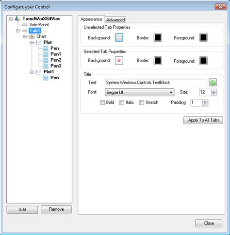 Appearance Tab Options Trendworx