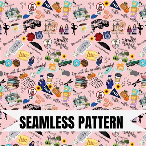 Gilmore Girls Seamless Pattern Stars Hollow Pattern Digital Download Seamless Pattern