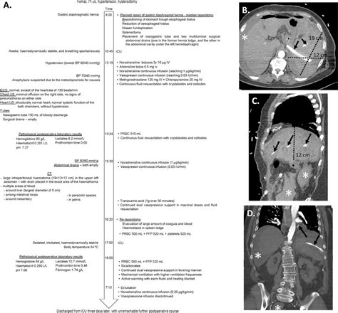a timeline of diagnoses laboratory and imaging results and