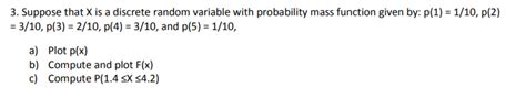 Solved 3 Suppose That X Is A Discrete Random Variable With