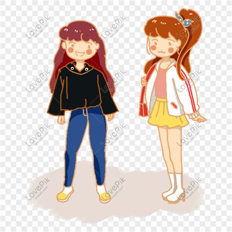 만화 손으로 그려진 애니메이션 아름다운 소녀 포스터 Png 일러스트 무료 다운로드 Lovepik