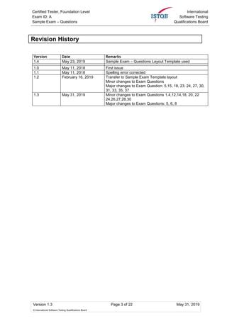 ISTQB Foundation Level Mock Exam PDF