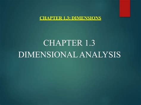 Dimensional Analysis Pptx