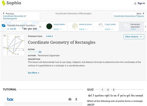 Sophia Coordinate Geometry Of Rectangles Lesson 4 Ppt For 9th 10th Grade Lesson Planet
