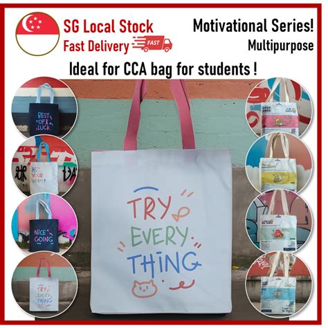 Sg Stock Thick Canvas Bag For Folders Files Ideal For Students And