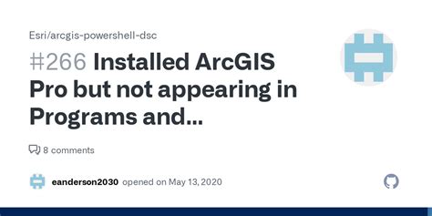Installed Arcgis Pro But Not Appearing In Programs And Featuresstart Menu · Issue 266 · Esri
