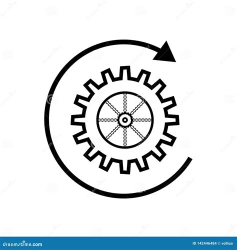 Clockwise Gear Vector Icon Stock Vector Illustration Of Arrow