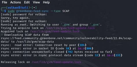 Sudo Greenbone Feed Sync Type SCAP Error Building From Source And Advanced Topics