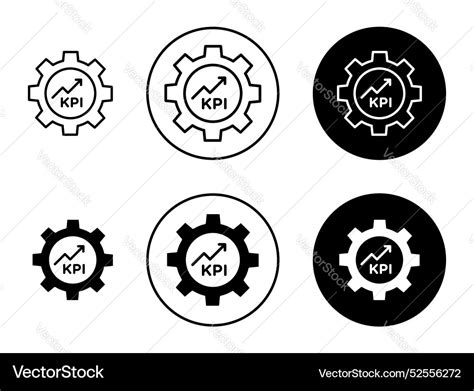 Kpi Icon Set On White Background Royalty Free Vector Image