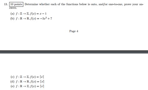 Solved 13 10 Points Determine Whether Each Of The Functions