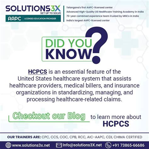 Solutions3x The Healthcare Common Procedure Coding