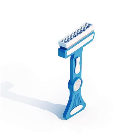Cute Razor In White 3d Cartoon Isometric Render Premium Ai Generated Image