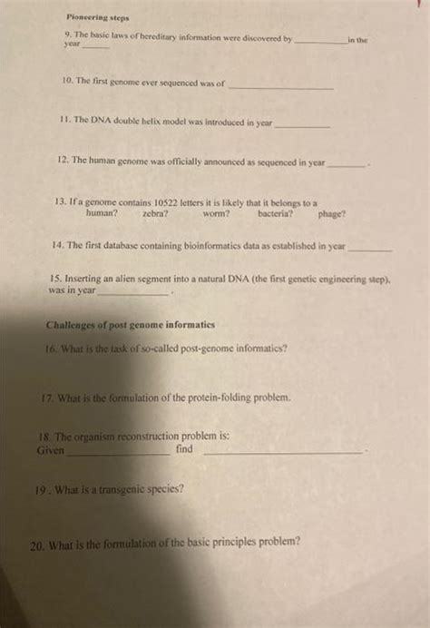 Solved Introduction To Bioinformatics Bioinformatics 1