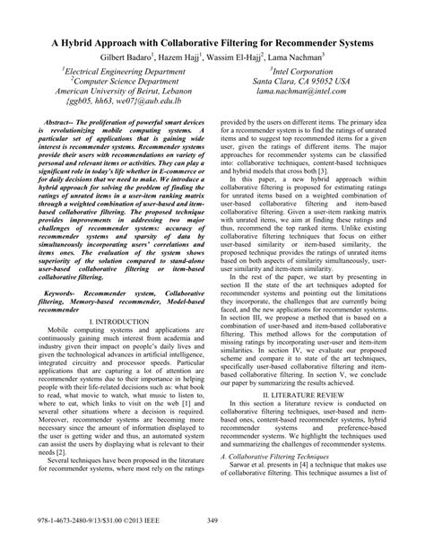 pdf a hybrid approach with collaborative filtering for recommender