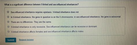 Solved What Is A Significant Difference Between X Linked And