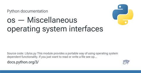 Os — Miscellaneous Operating System Interfaces — Python 3133