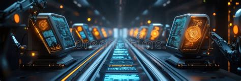 Advanced Ai Robotics Power A Futuristic Data Center With High Tech