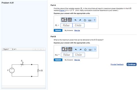 solved find the value of the variable resistor r 0 in the