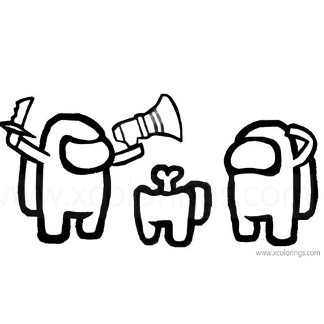 Among Us Knife Coloring Pages
