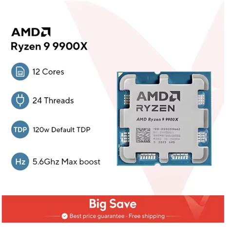 Amd Ryzen 9 9900x Cpu Socket Am5 Por 328 99€