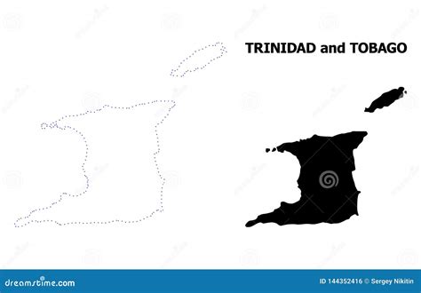Vector Contour Dotted Map Of Trinidad And Tobago With Caption Stock Vector Illustration Of