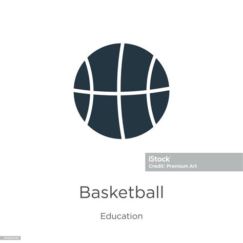 농구 아이콘 벡터입니다 흰색 배경에 고립 된 교육 컬렉션에서 트렌디 한 평면 농구 아이콘입니다 벡터 일러스트는 웹 및 모바일 그래픽 디자인 로고 Eps10에 사용할 수