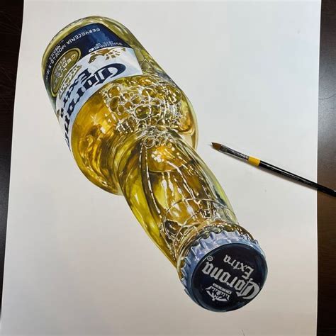 Realistic Beer Drawing Realistic Beer Bottle Art Realistic Bottle