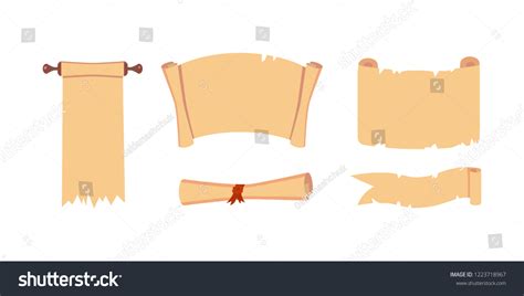 Old Paper Scroll Vector Set Retro Stock Vector Royalty Free 1223718967 Shutterstock