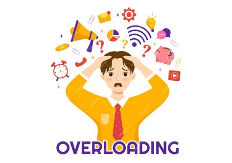 Premium Vector Overloading Illustration With Busy Work And
