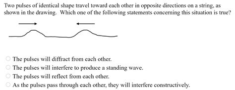 Solved Two Pulses Of Identical Shape Travel Toward Each