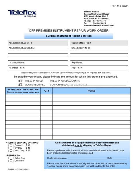 52 Printable Work Order Templates Excel Word Pdf