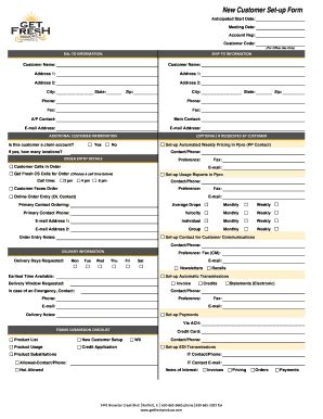 New Customer Set Up Form Fill And Sign Printable Template Online