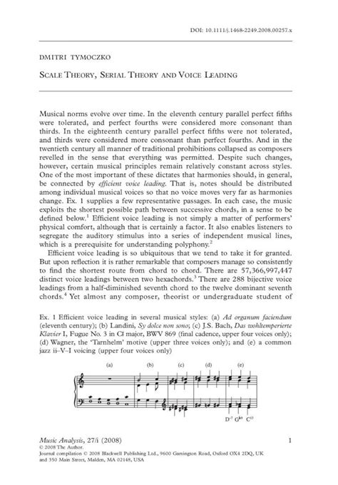 Pdf Scale Theory Serial Theory And Voice Leadingdmitrimycpanel