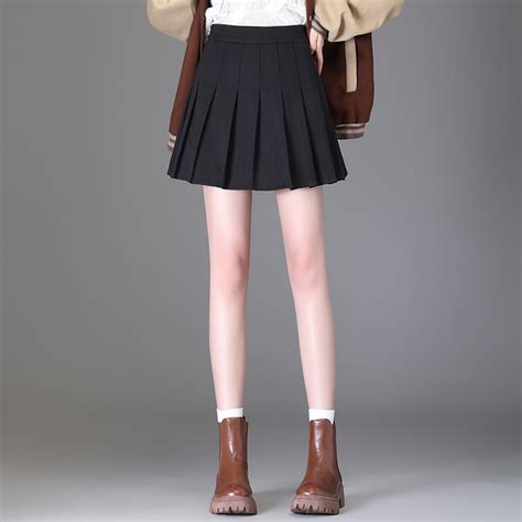 2236秋冬新款毛呢jk半身裙女百褶裙大码胖mm200斤高腰学院风裙子 阿里巴巴