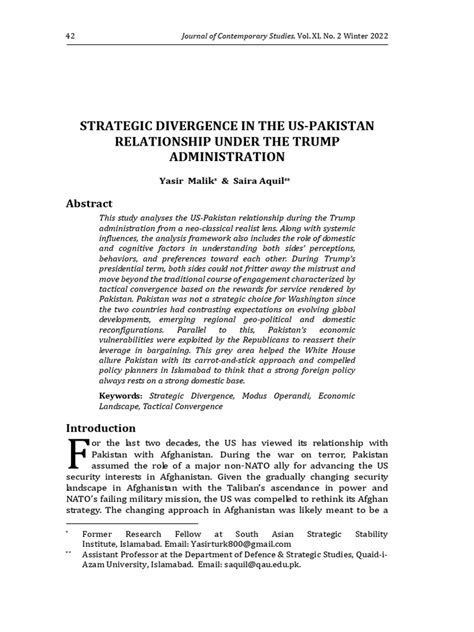 3 Strategic Divergence In Us Pak Ties Pdf