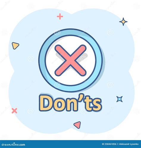 Don`ts Sign Icon In Comic Style Unlike Vector Cartoon Illustration