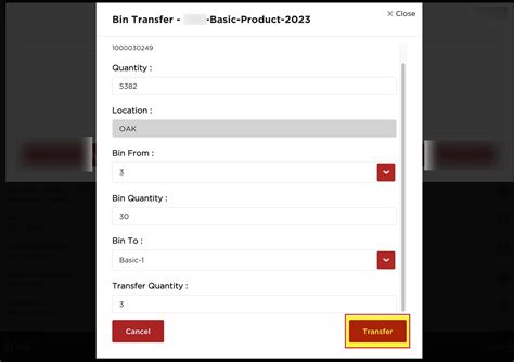 Bin Transfer Workflow