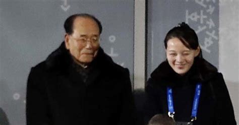 문재인 대통령 내외와 인사하는 백두혈통 김여정