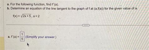 solved a for the following function find f′ a b